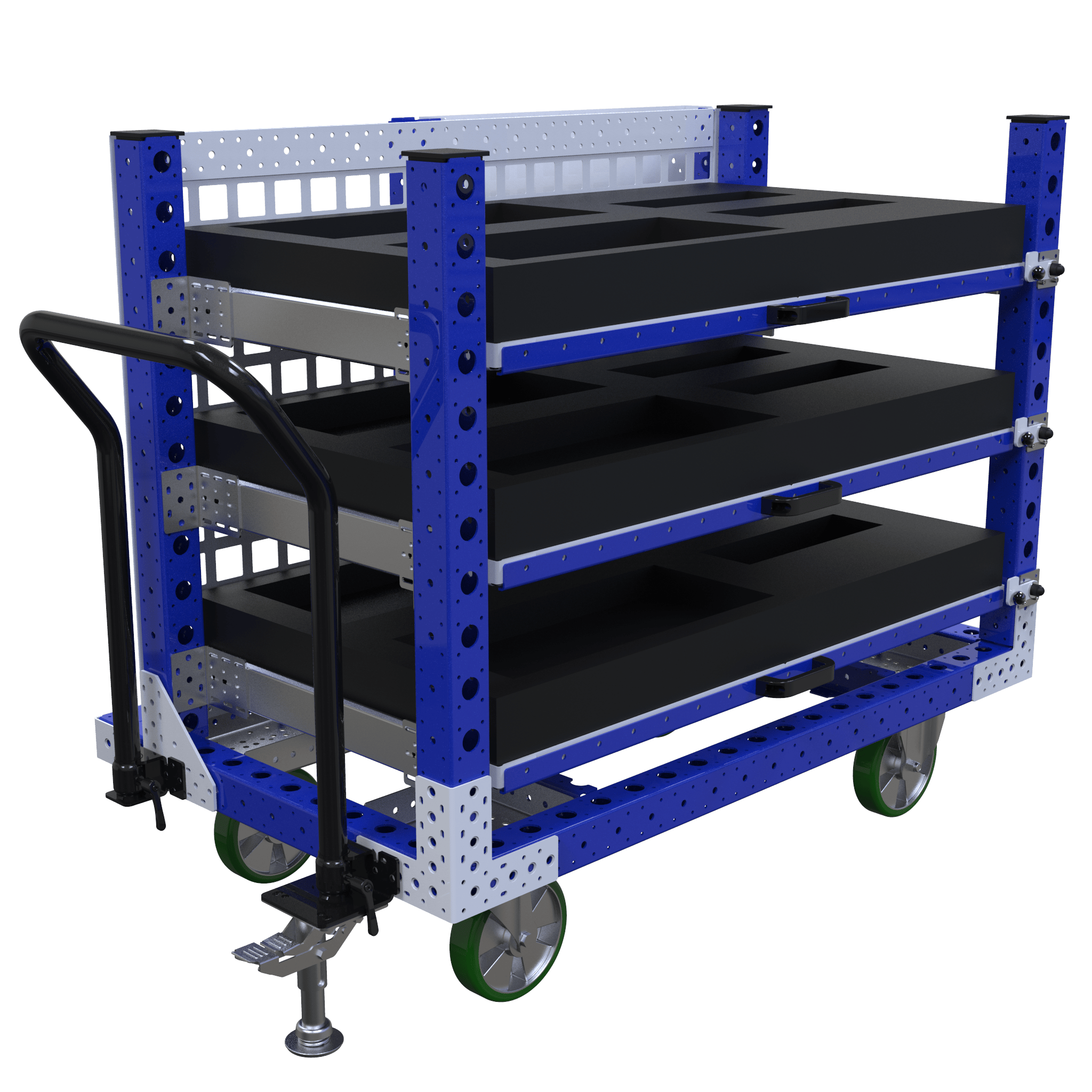 Carro con estante extensible -1400 x 840 mm | FlexQube