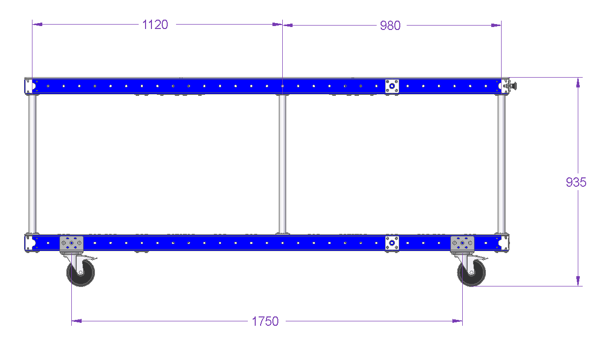 Assembly Cart – 2170 x 770 mm | FlexQube